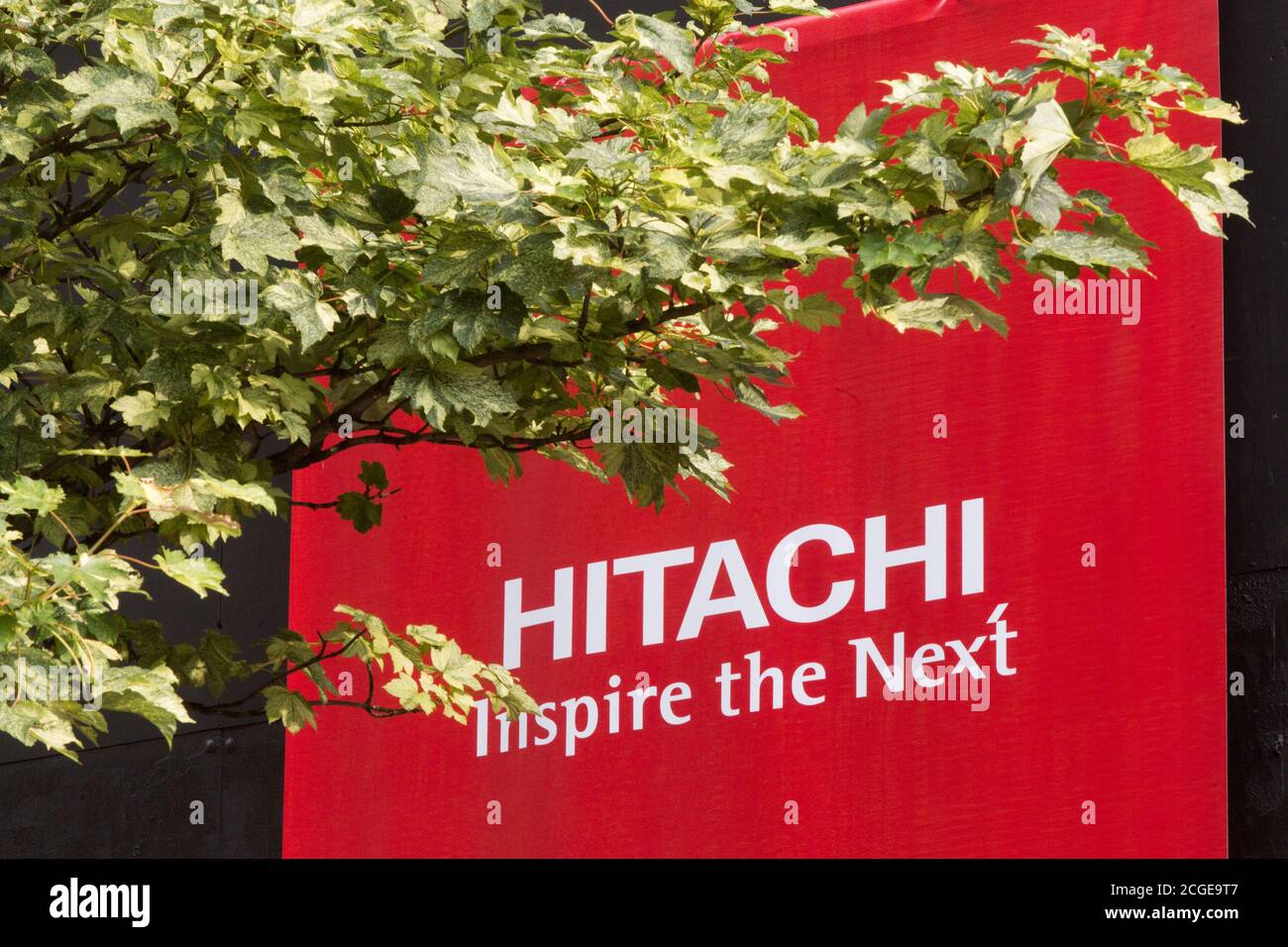 Hitachi Inspire the Next banner Stock Photo - Alamy