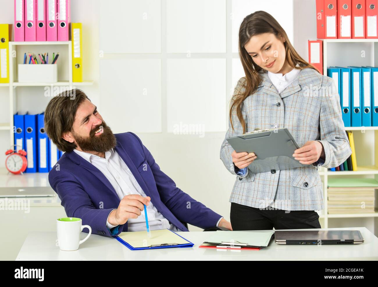 Personal assistant. Business couple working. Modern business ideas ...