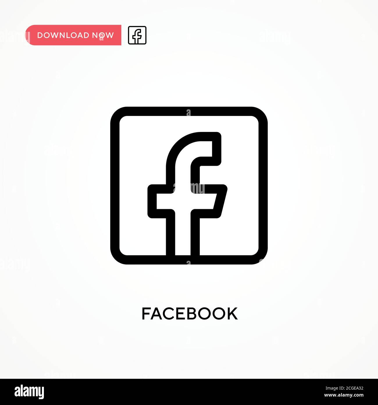 Facebook Icon Flat Vector