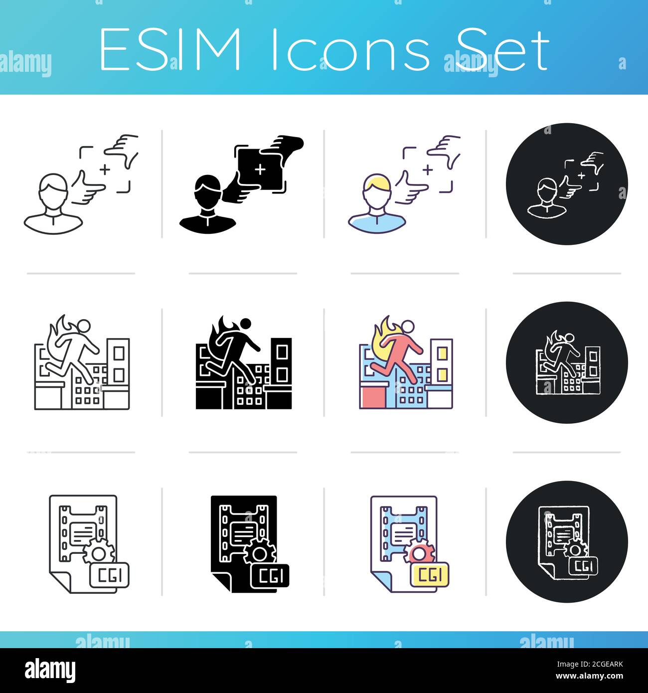 Film production icons set Stock Vector Image & Art - Alamy