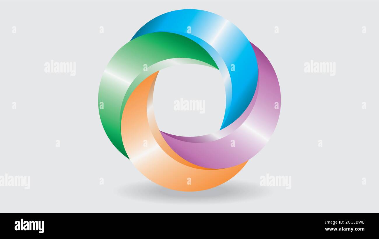 Intertwined circular symbol logo element. Vector illustration. EPS10 ...