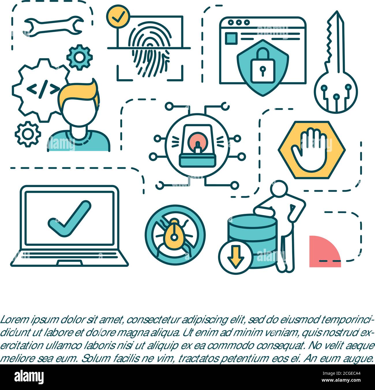 Cyber security services concept icon with text Stock Vector Image & Art ...