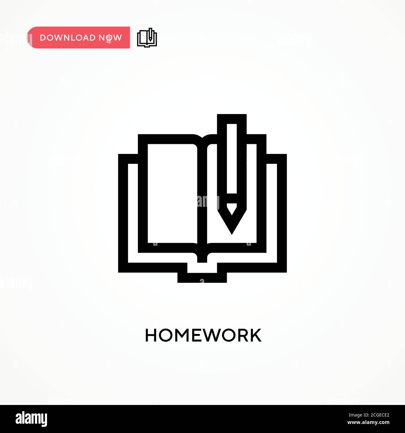 Homework Simple vector icon. Modern, simple flat vector illustration ...