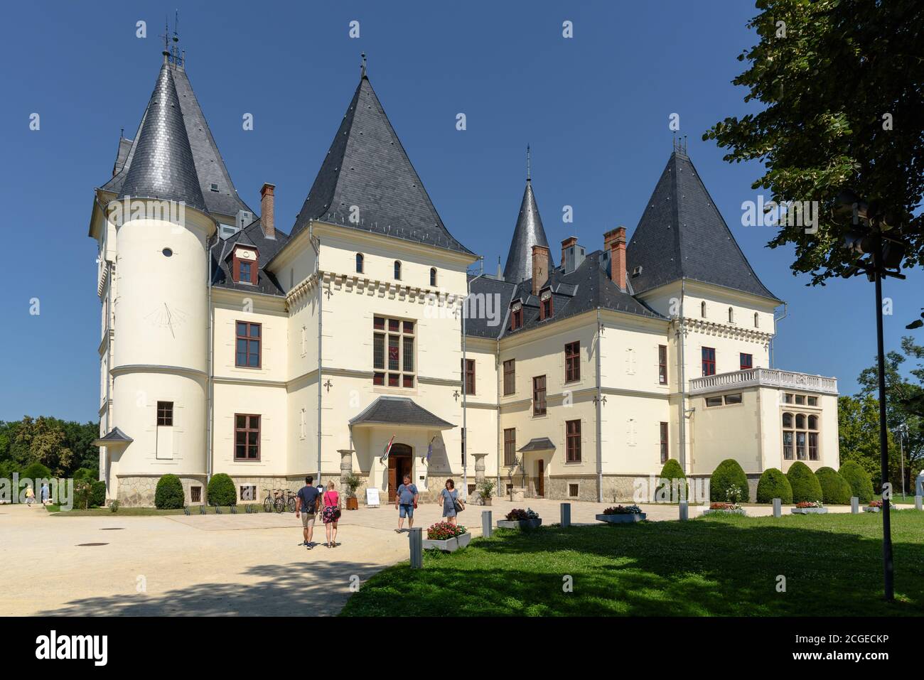 The Andrassy Castle / Chateau in Tiszadob in summer Stock Photo - Alamy
