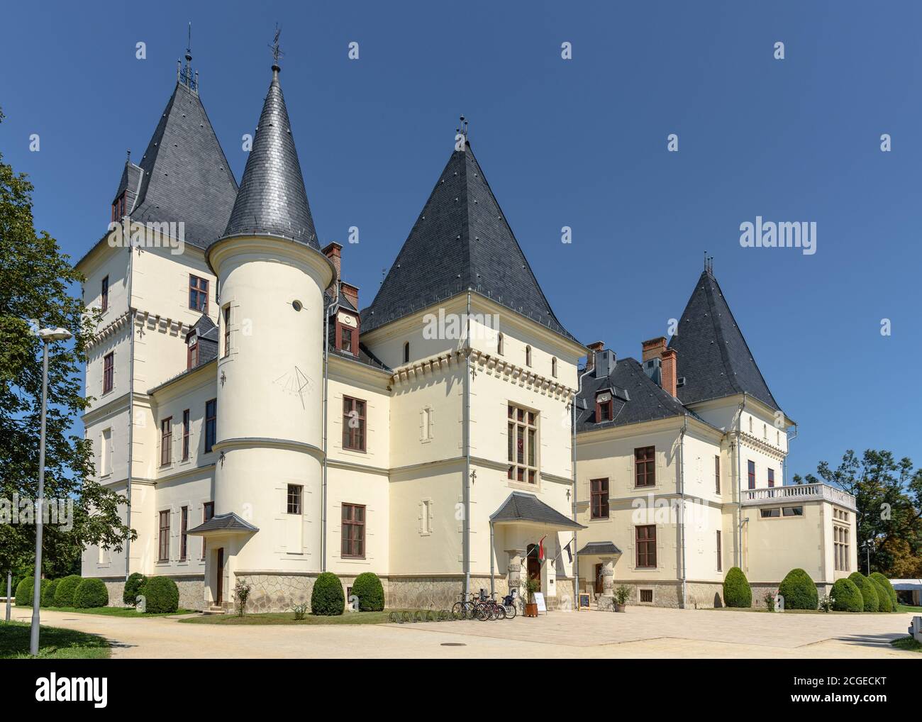 The Andrassy Castle / Chateau in Tiszadob in summer Stock Photo - Alamy