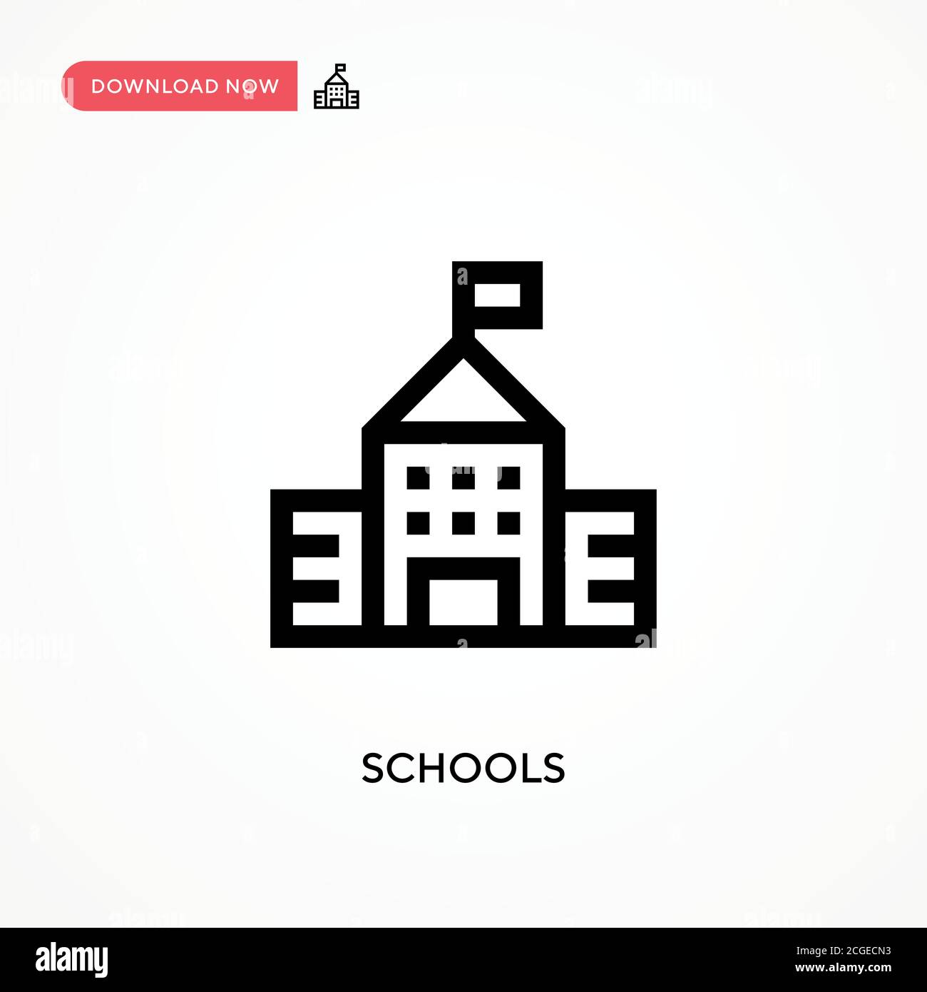 Schools Simple vector icon. Modern, simple flat vector illustration for ...