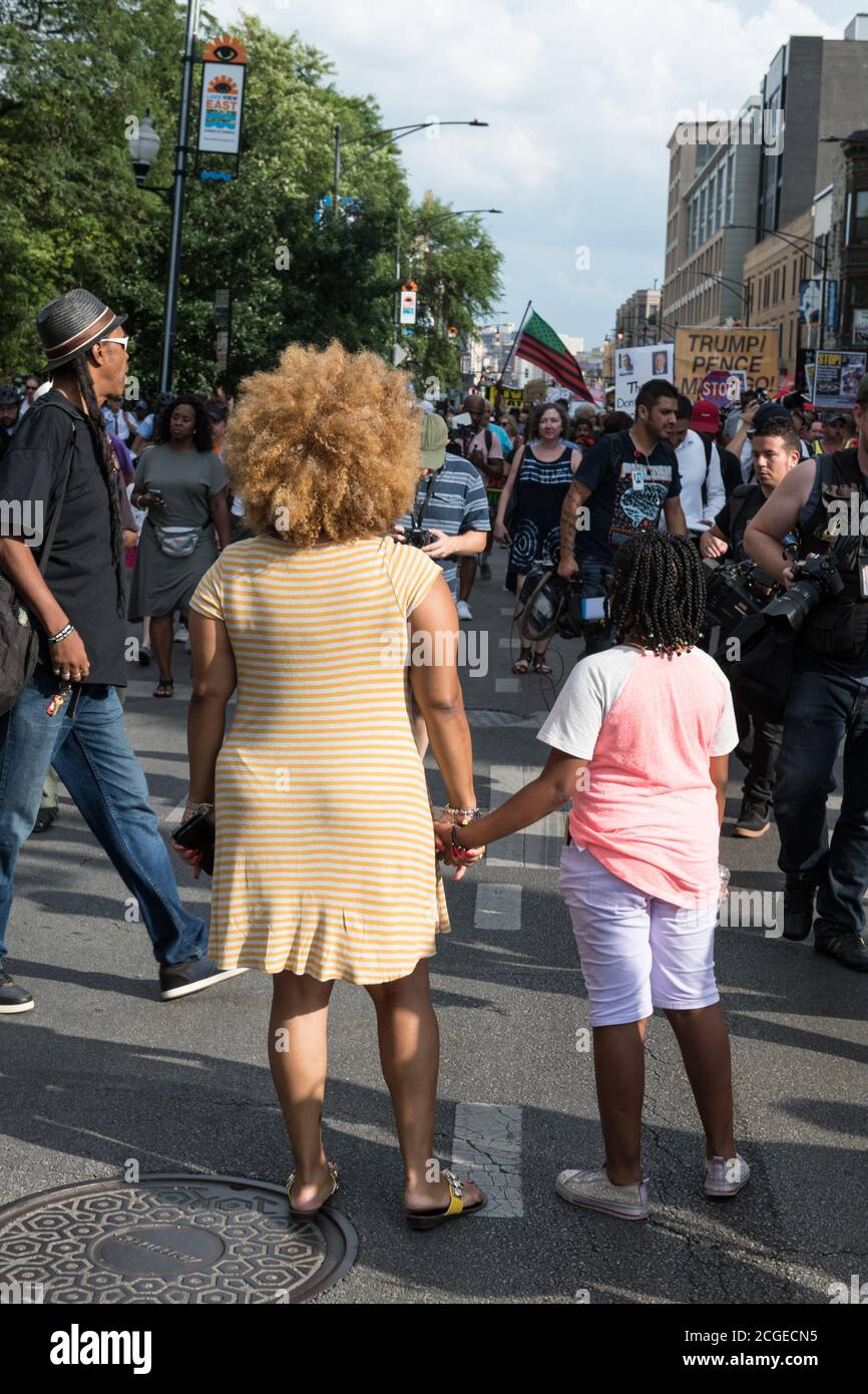 Chicago, USA. 2 Aug, 2018. Late in the day a BLM anti gun protest ...