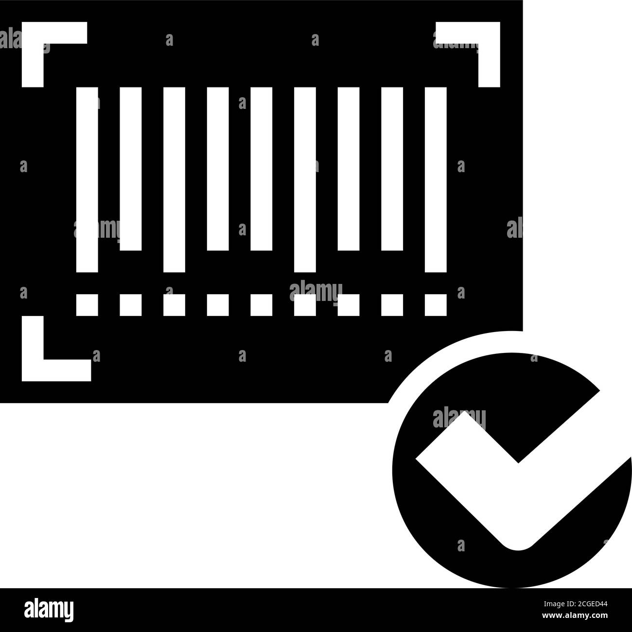 approved qr code glyph icon vector isolated illustration Stock Vector ...