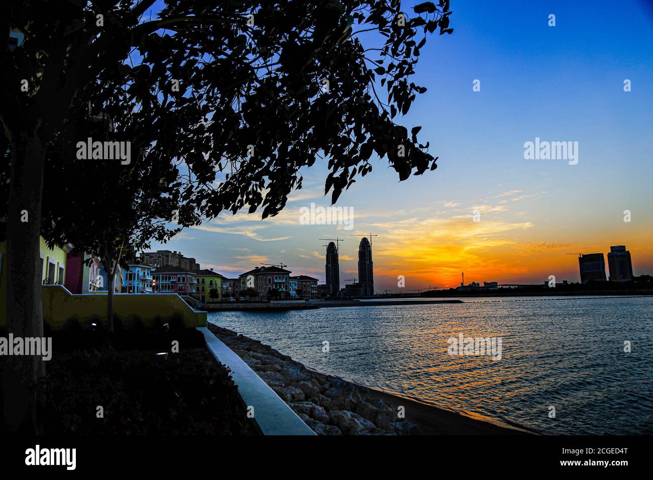 Sunset View at Pearl , Doha Qatar Stock Photo - Alamy