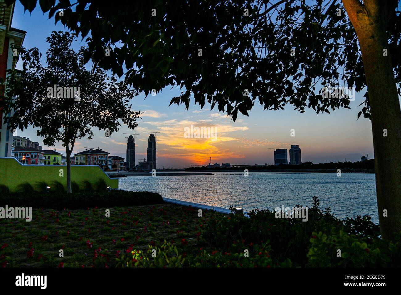 Sunset View at Pearl , Doha Qatar Stock Photo - Alamy