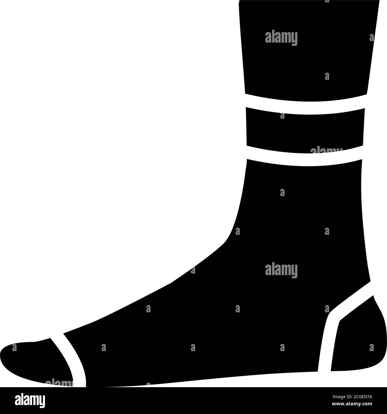 quarter sock glyph icon vector isolated illustration Stock Vector Image ...