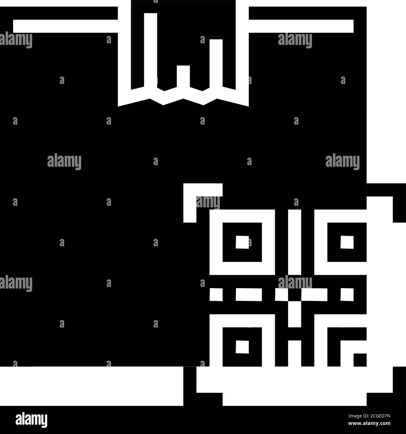 box delivery individual qr code glyph icon vector isolated illustration ...