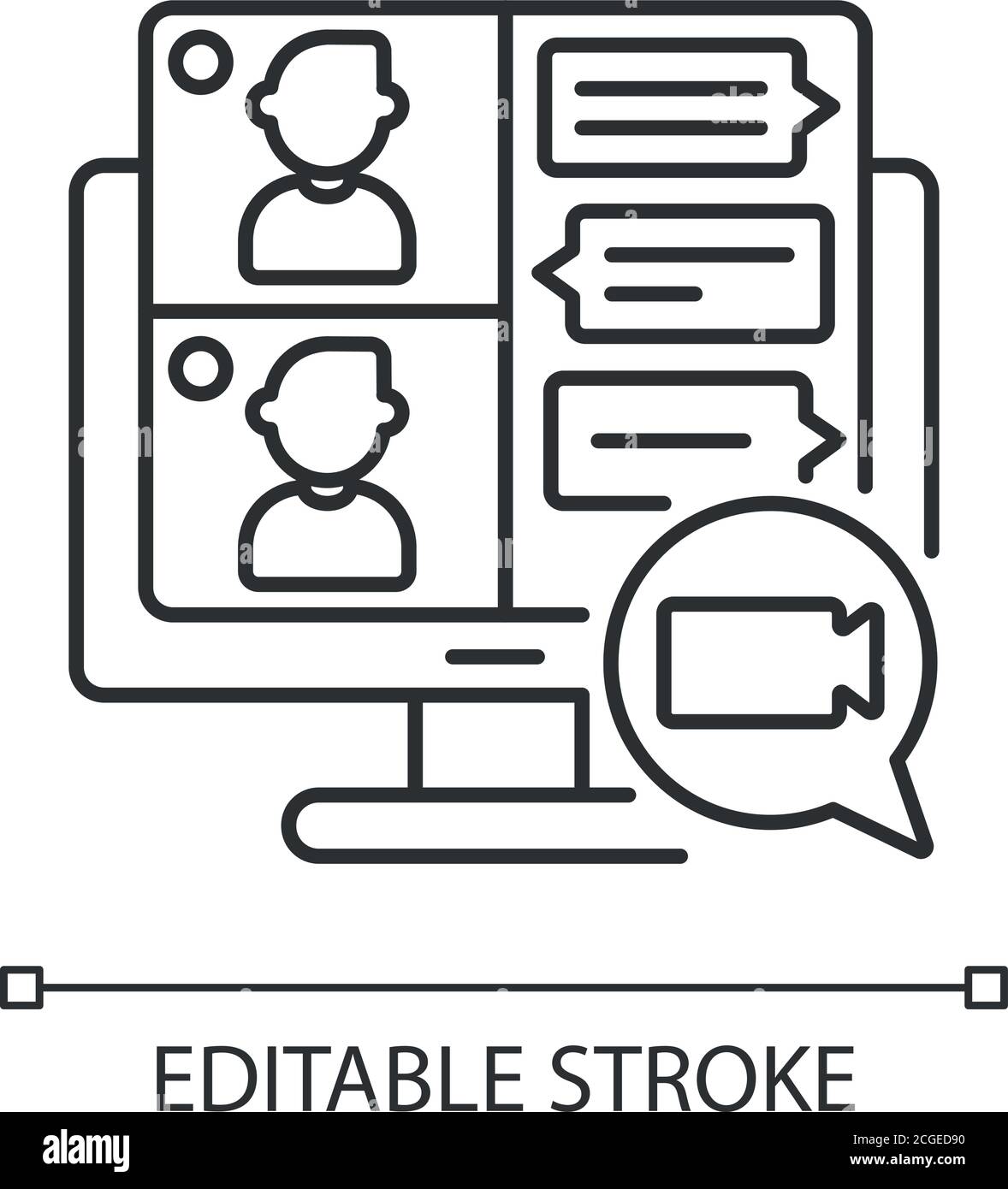 Screen sharing linear icon Stock Vector Image & Art - Alamy