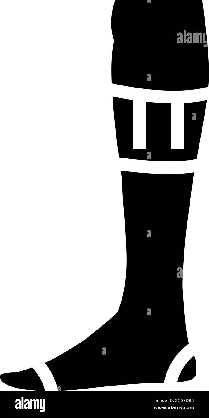 over calf sock glyph icon vector isolated illustration Stock Vector ...