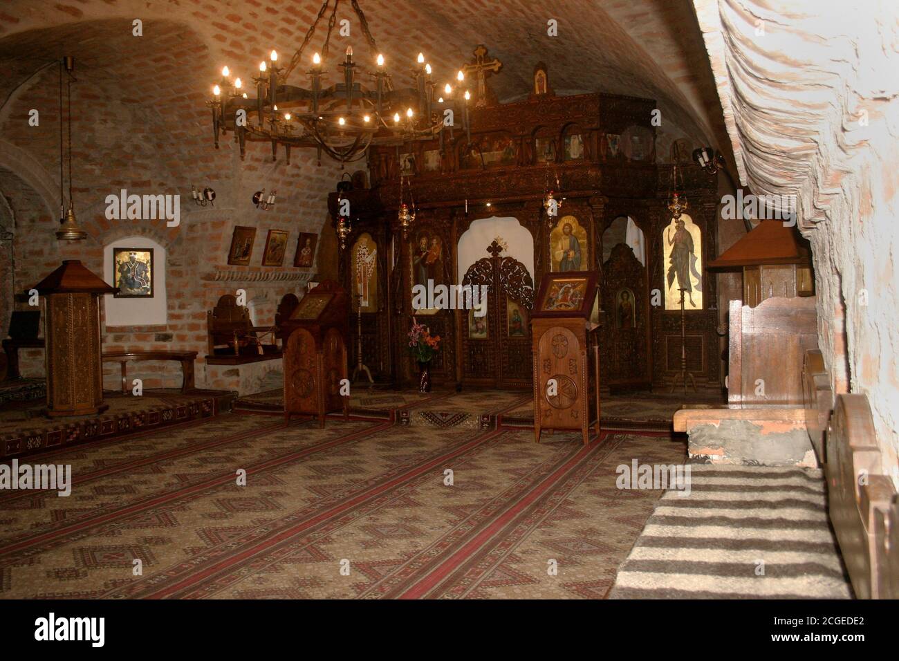 Interior of the Rohia Monastery, Romania Stock Photo - Alamy