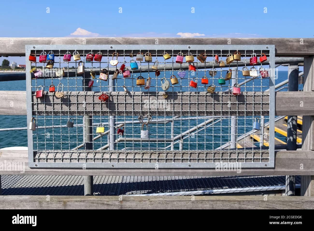 Many Love locks hanging at a pier at a baltic sea beach Stock Photo - Alamy
