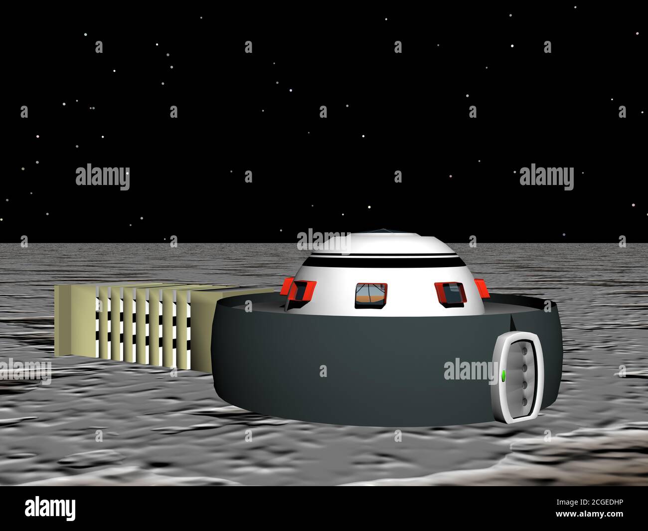 spacecraft on moon Stock Photo - Alamy