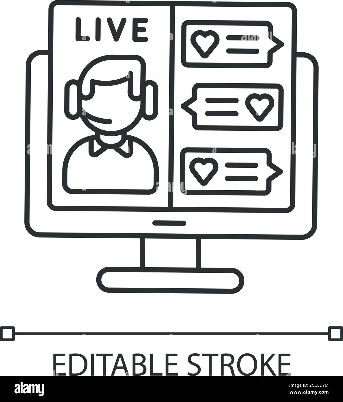 Live streaming linear icon Stock Vector Image & Art - Alamy