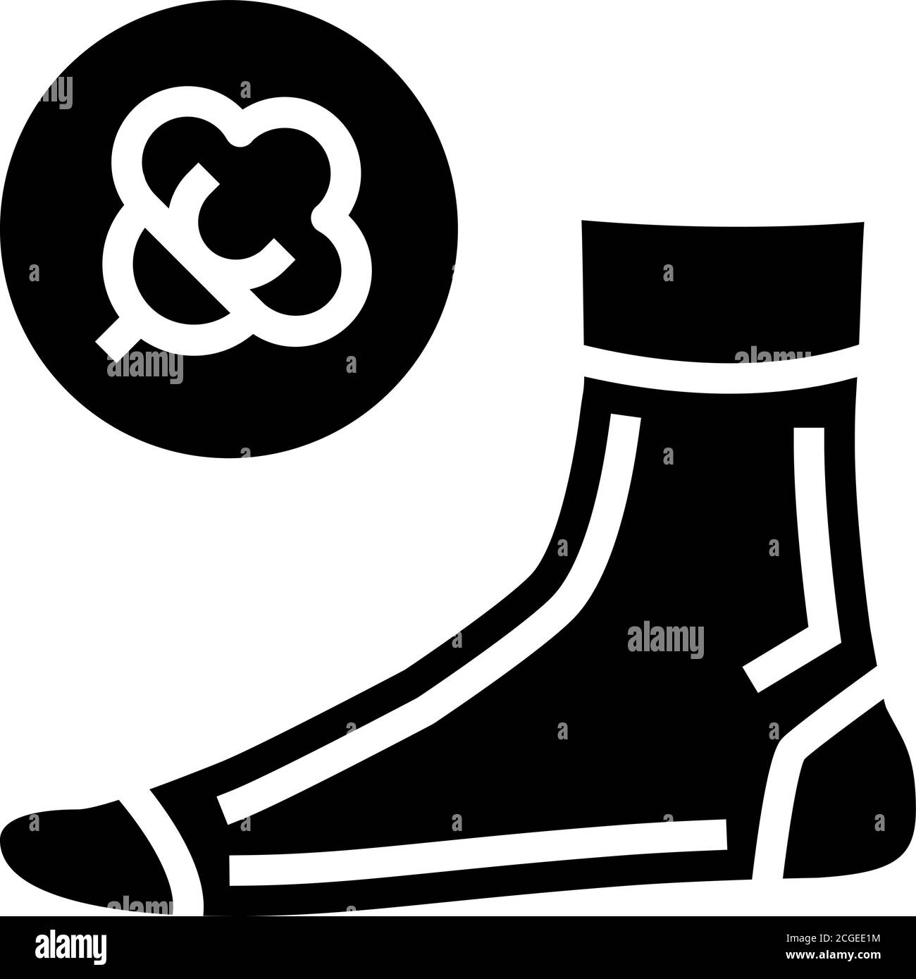 cotton material sock glyph icon vector isolated illustration Stock ...