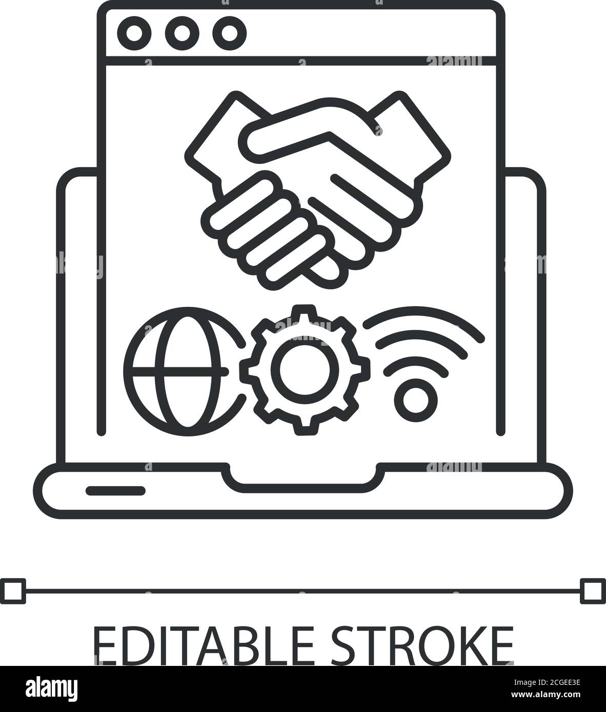 Online collaboration linear icon Stock Vector Image & Art - Alamy