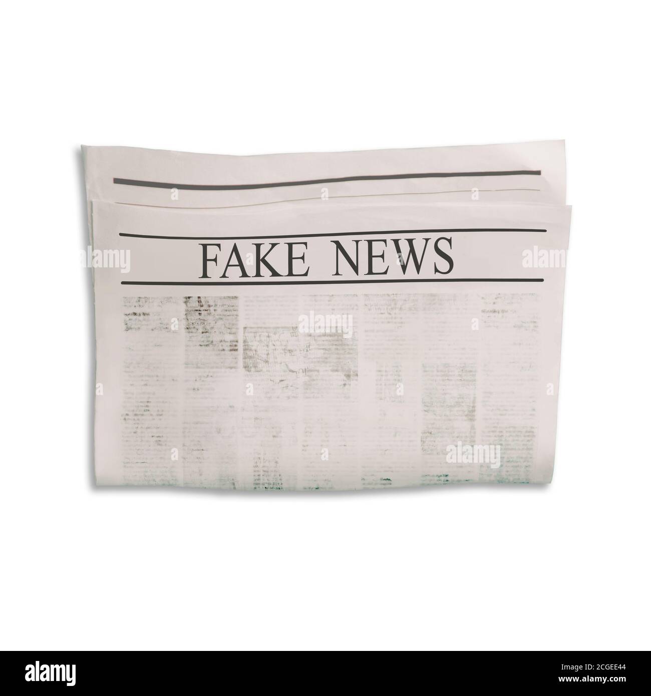Mockup of Fake News newspaper blank with unreadable text. Isolated on ...