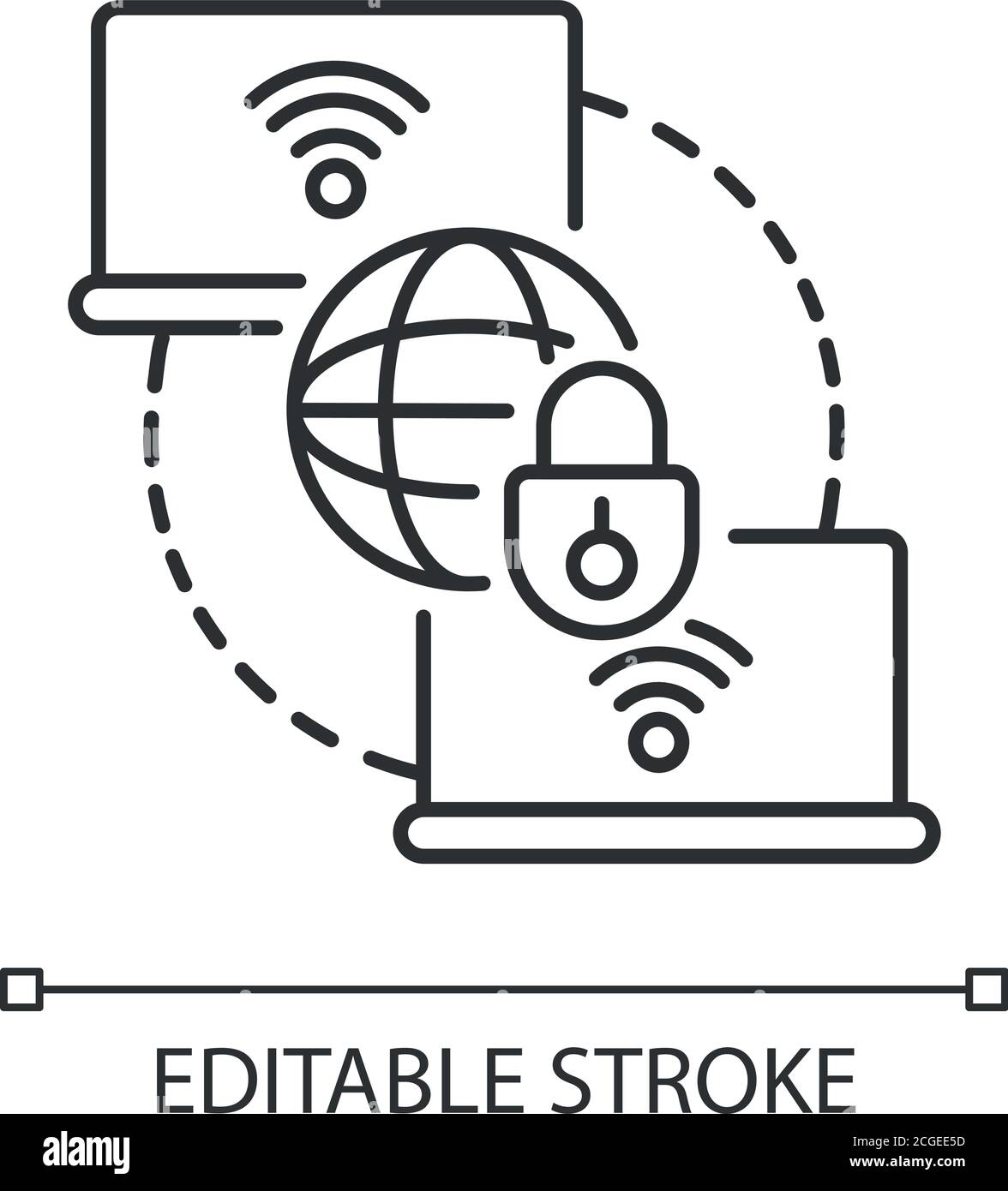 Laptop wifi connection linear hi-res stock photography and images - Alamy