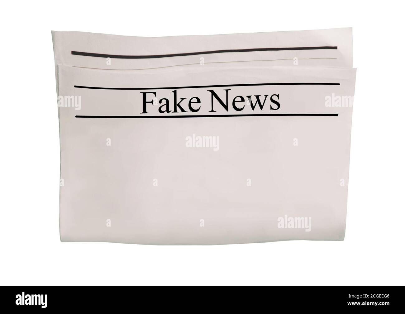 Mockup of Fake News newspaper blank with unreadable text. Isolated on ...