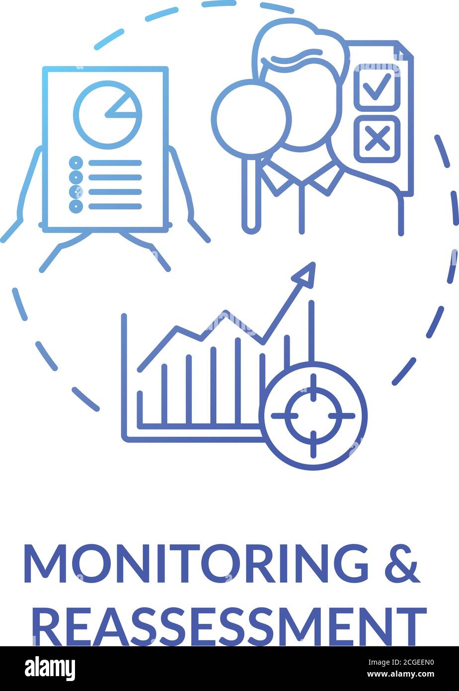 Monitoring and reassessment concept icon Stock Vector Image & Art - Alamy
