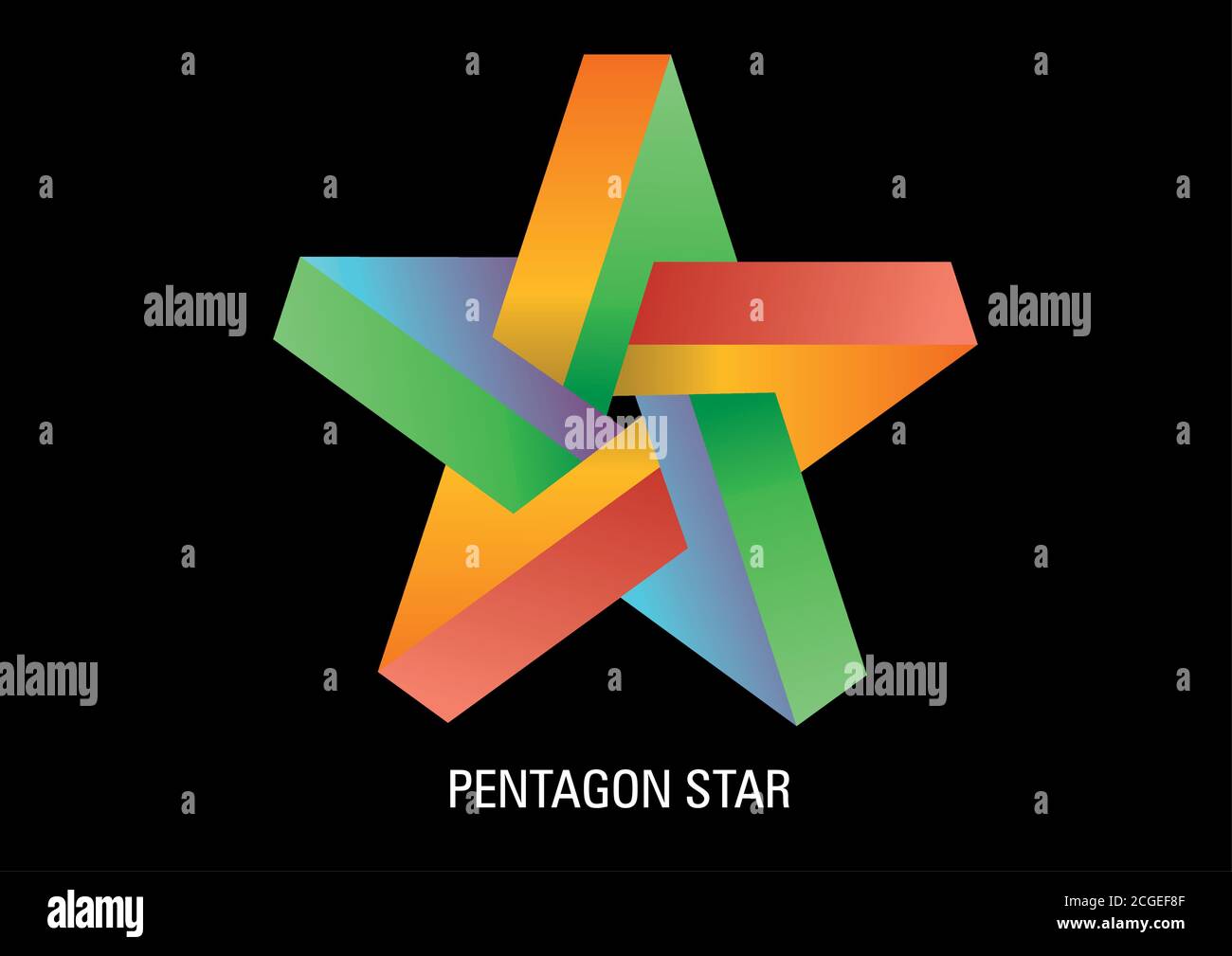 Colorful 3D Pentagon star. Vector illustration Stock Vector Image & Art ...