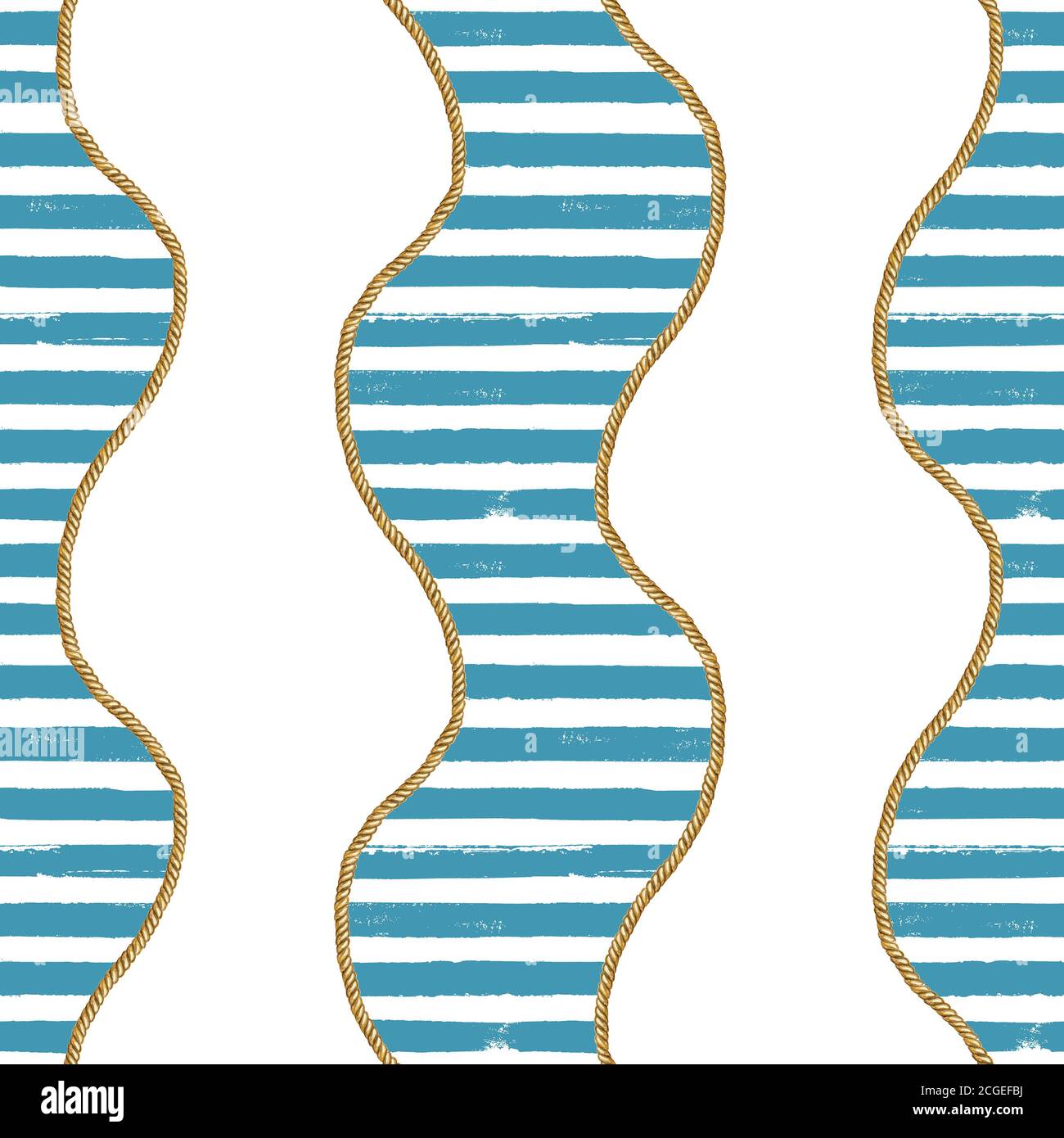 Seamless pattern sea nautical illustration. Watercolor hand drawn ...