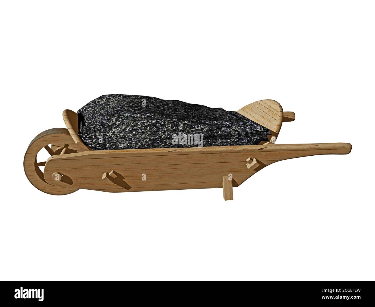 Wooden hand Truck with Sand Stock Photo - Alamy