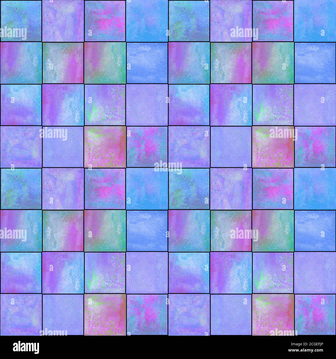 Abstract geometric seamless pattern. Multicolor purple blue pink hand ...