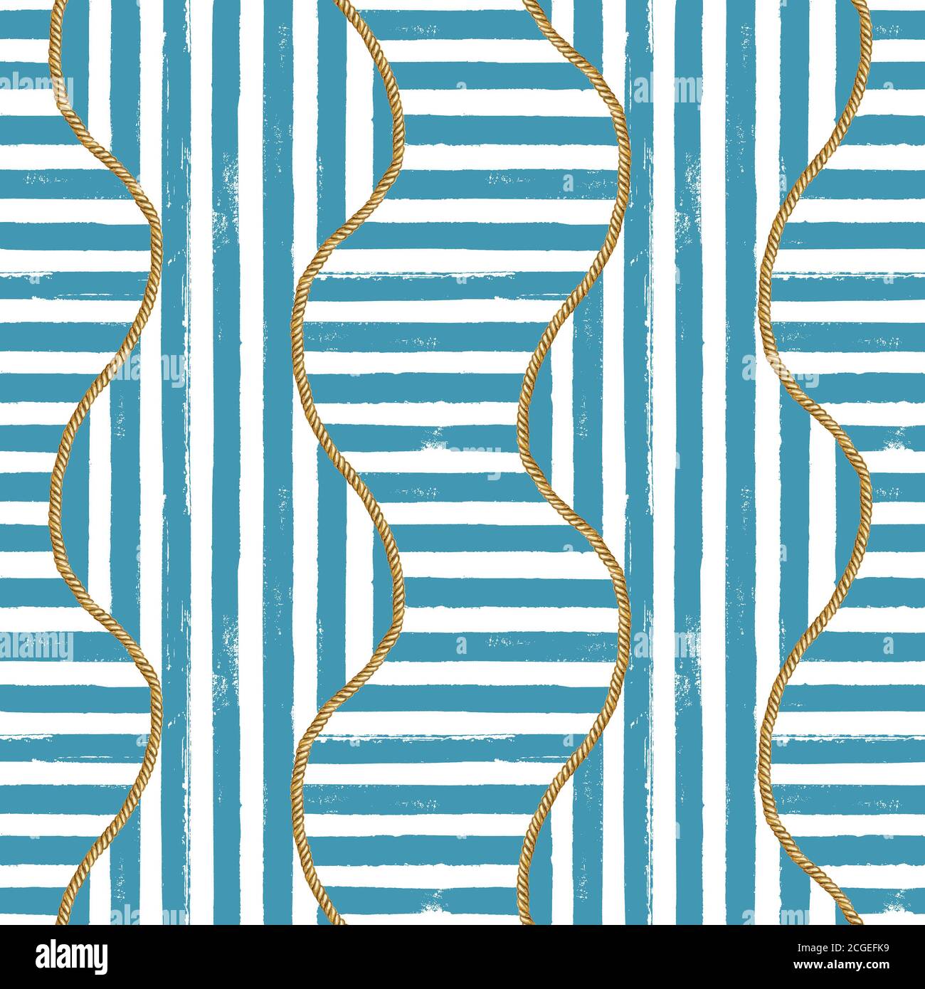 Seamless pattern sea nautical illustration. Watercolor hand drawn ...