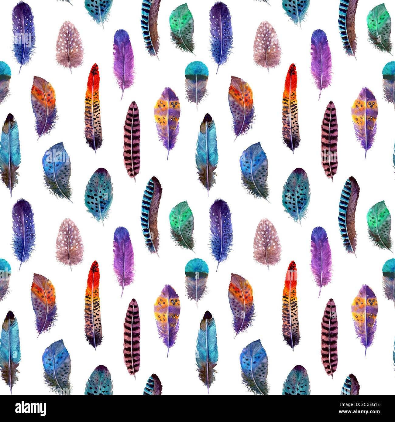 Seamless watercolor creative texture feathers hi-res stock photography ...