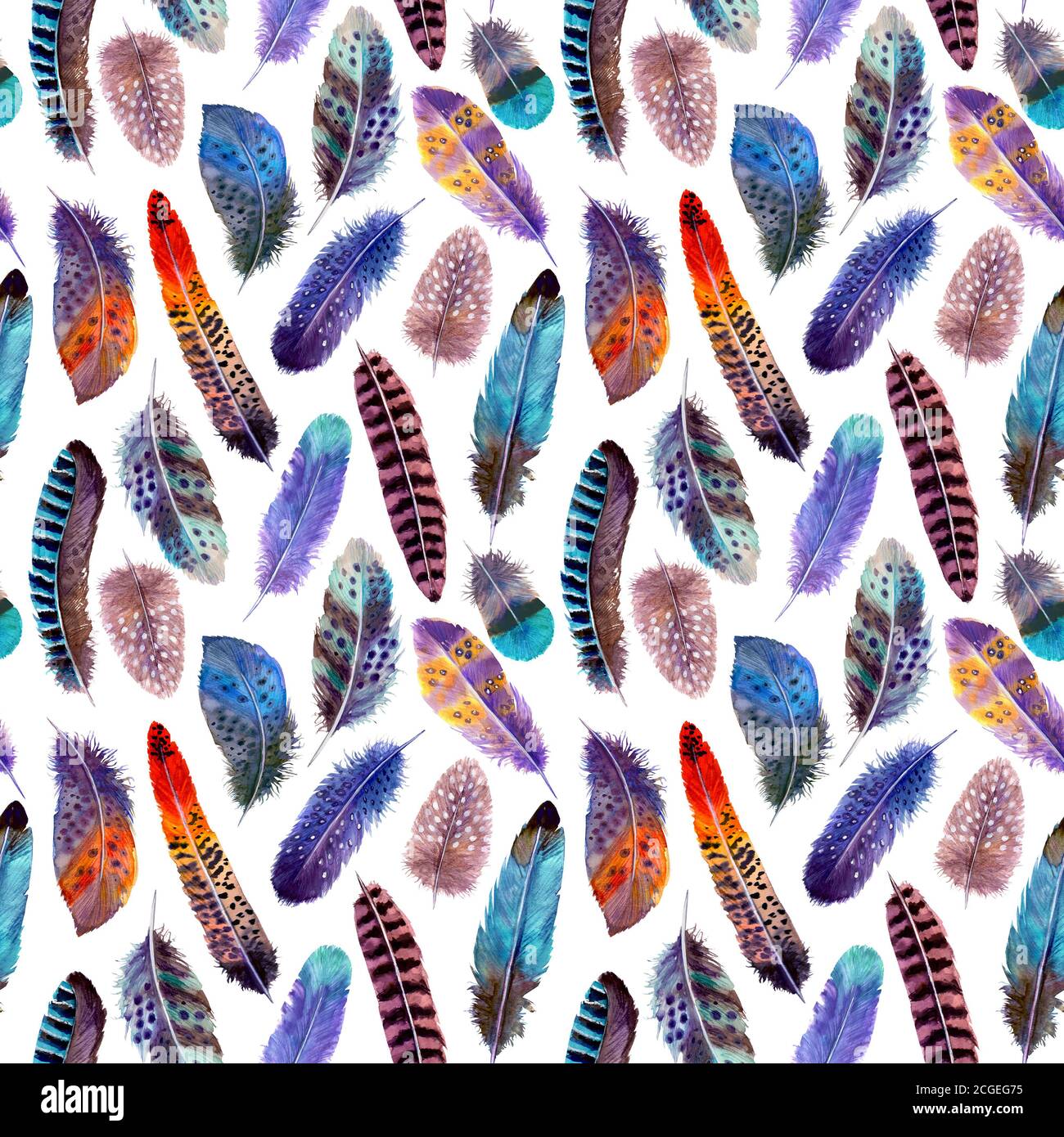 Seamless watercolor creative texture feathers hi-res stock photography ...