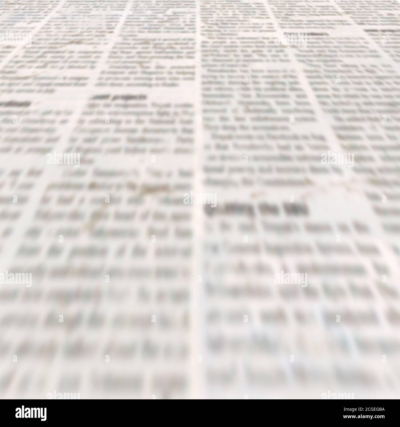 Newspaper with old unreadable text. Vintage blurred paper news texture ...