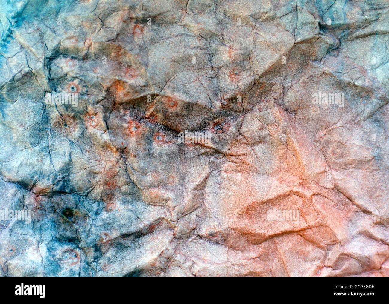 Crumpled watercolor paper, multicolored paper. Deformed surface ...