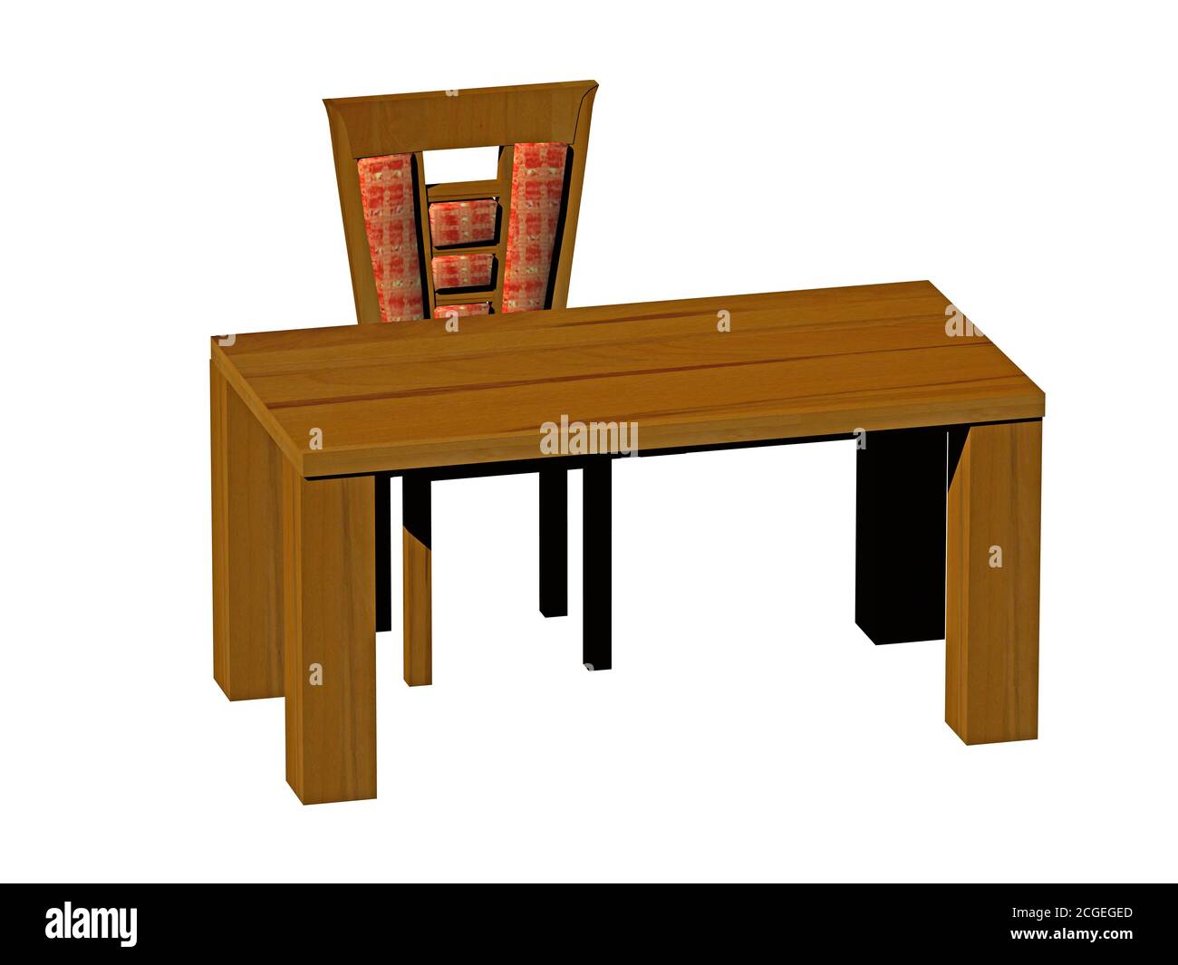 Wooden table and chair Stock Photo - Alamy