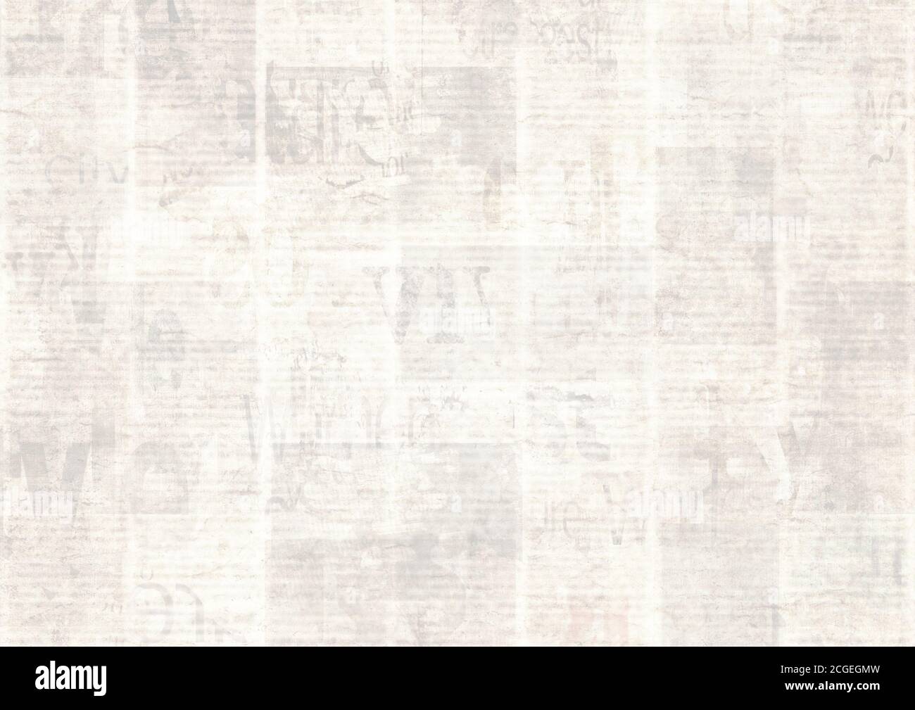 Newspaper with old unreadable text. Vintage grunge blurred paper news ...