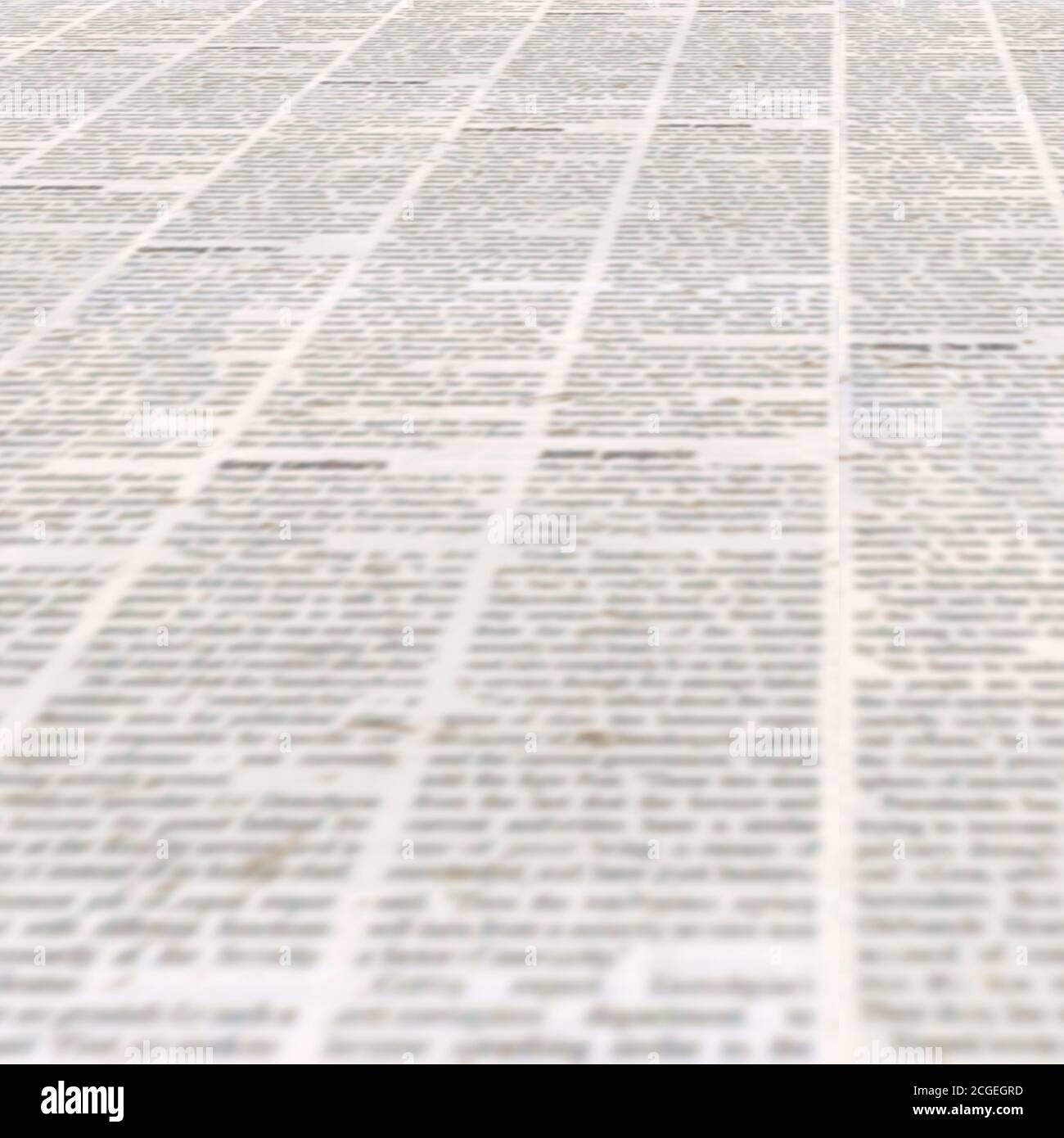 Newspaper texture with old unreadable text. Vintage blurred paper news ...