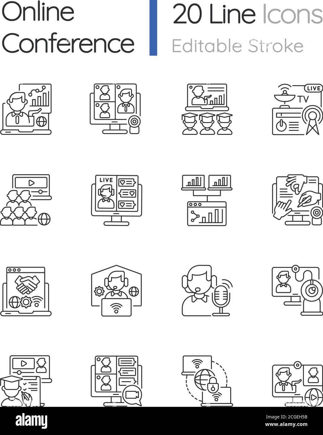 Icon set for webcast hi-res stock photography and images - Alamy