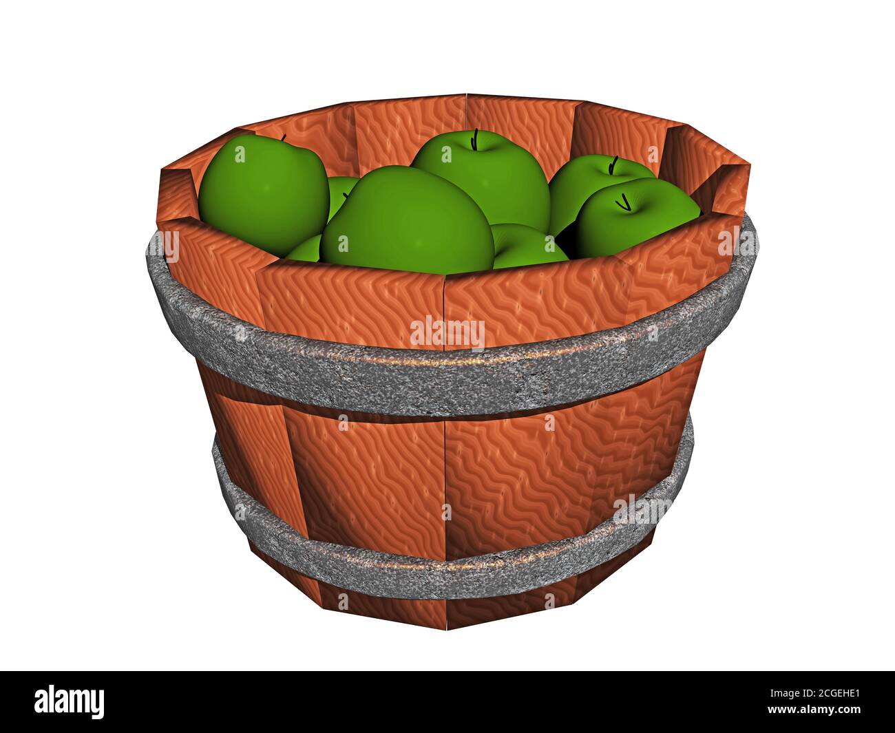 Green Apple in ab basket Stock Photo - Alamy