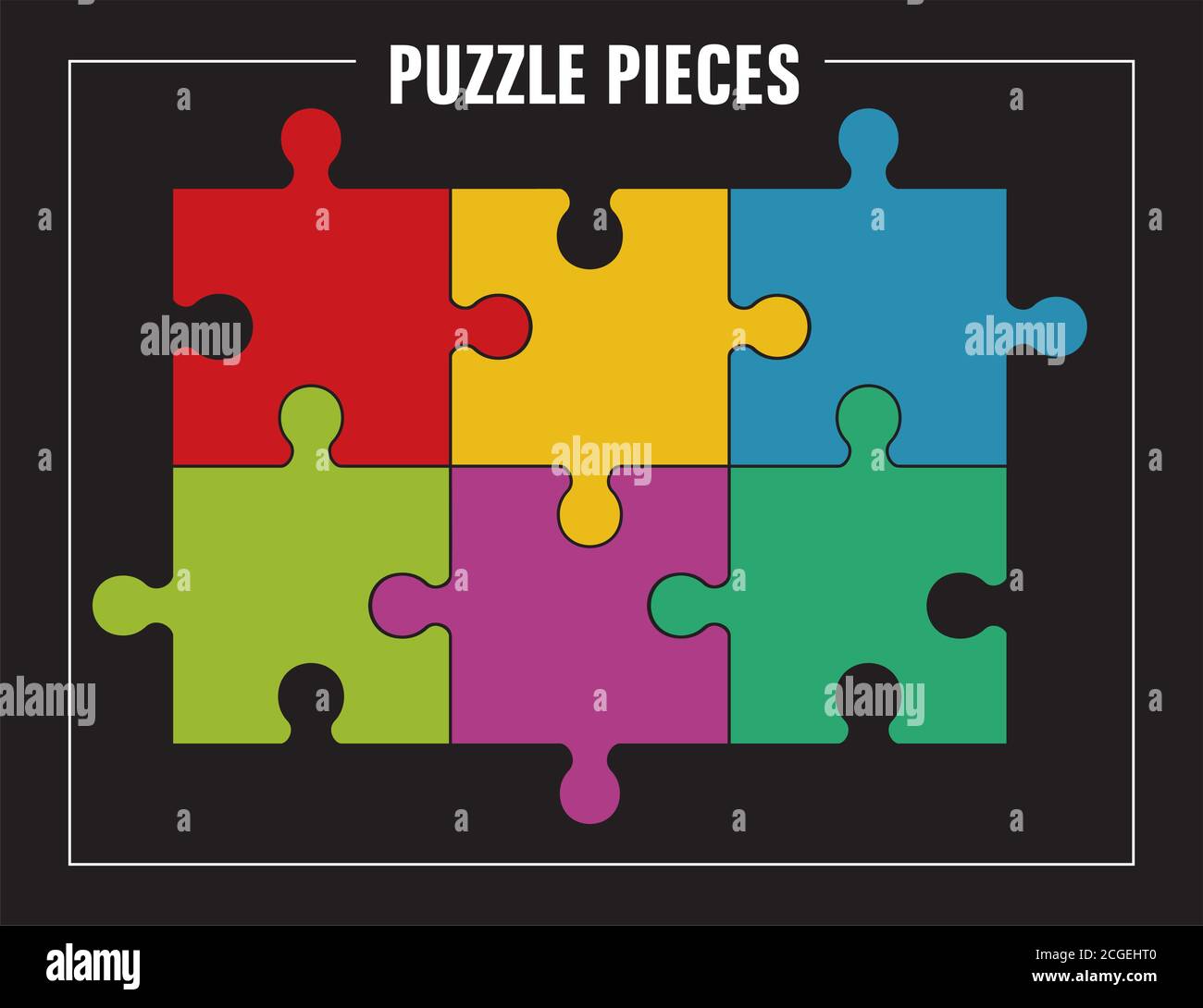Colorful puzzle pieces. Vector illustration. EPS10 Stock Vector Image ...