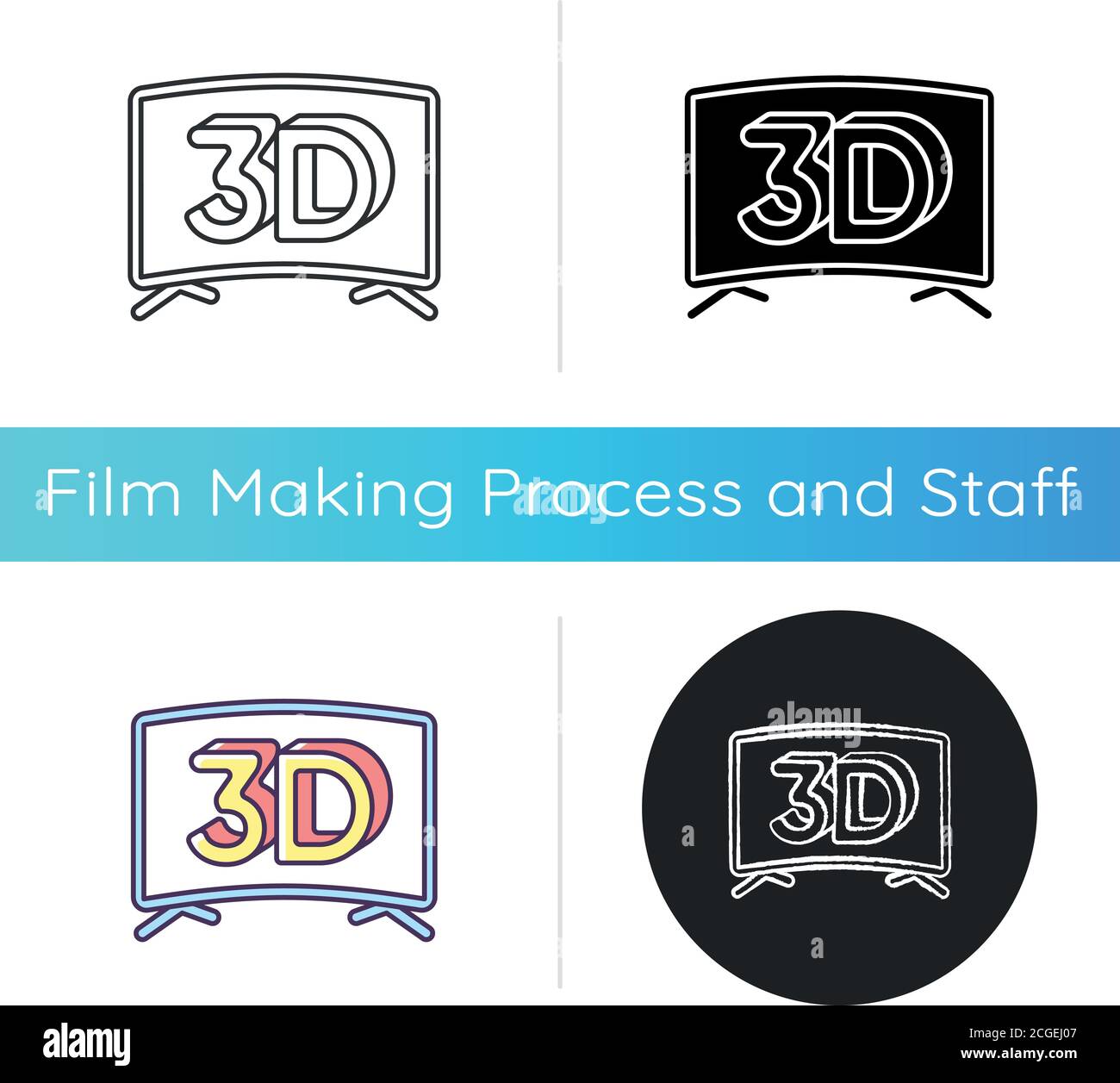 3D television icon Stock Vector Image & Art - Alamy