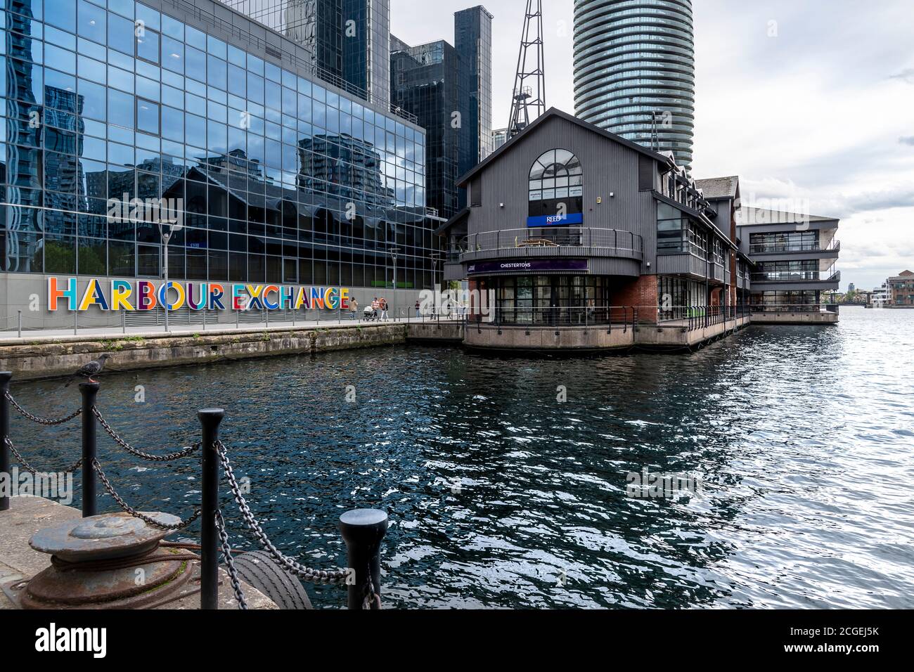 London Docklands regeneration on Millwall Inner Dock on the Isle of ...
