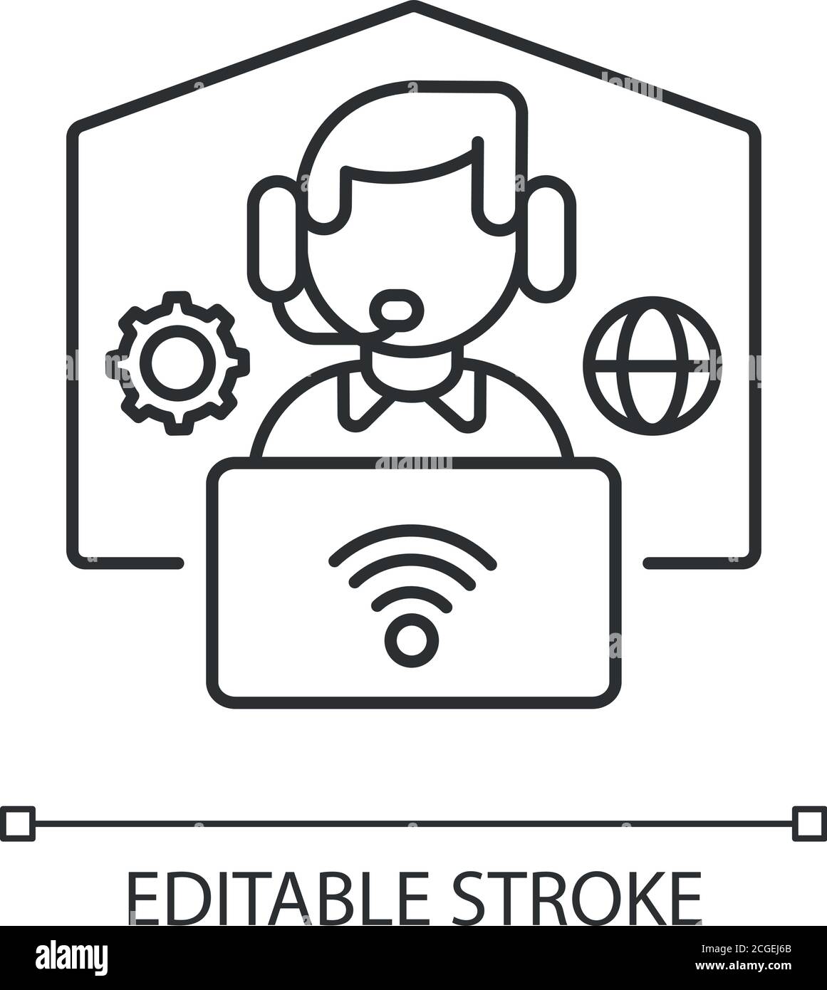 Laptop wifi connection linear hi-res stock photography and images - Alamy