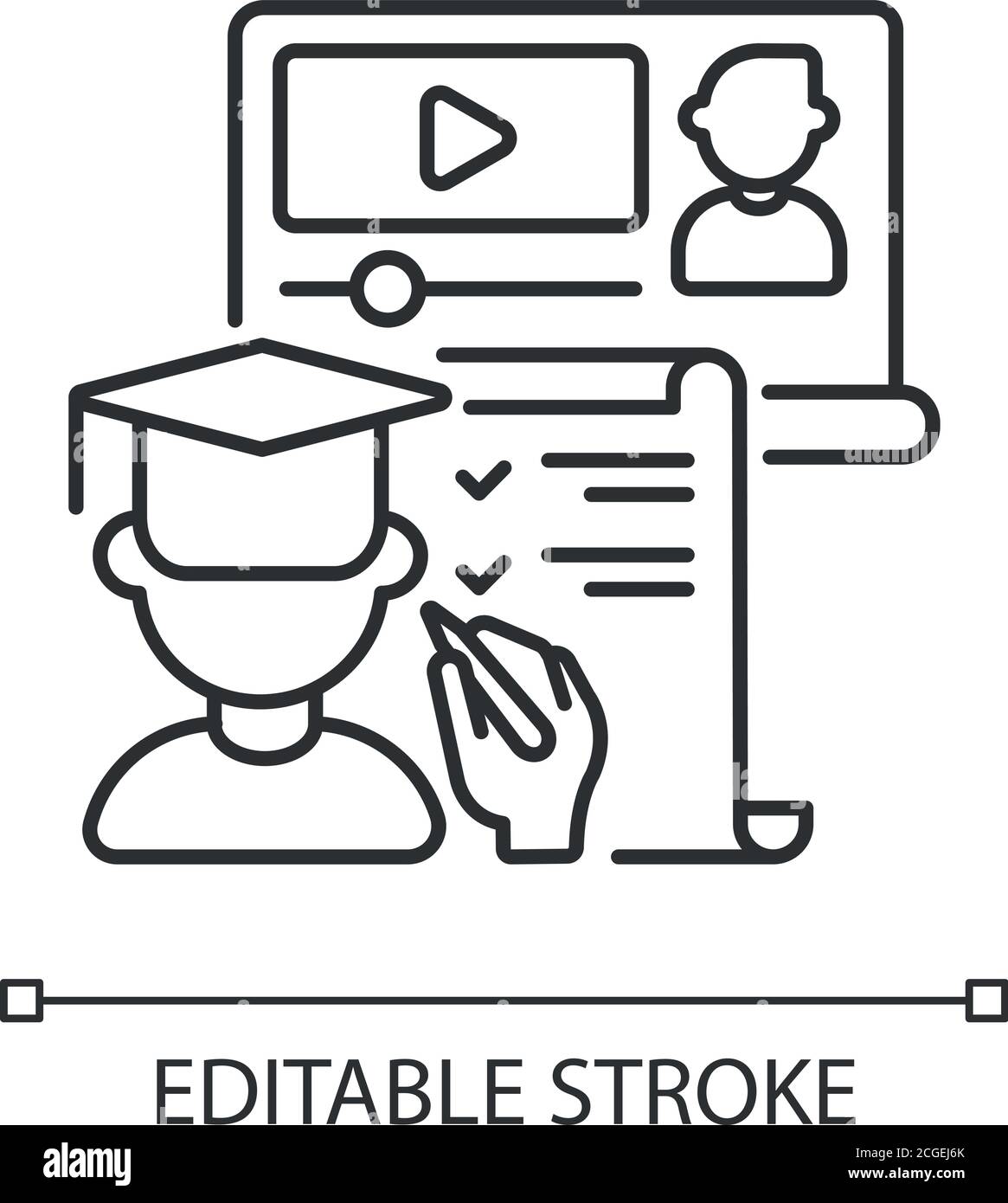 Online training linear icon Stock Vector Image & Art - Alamy