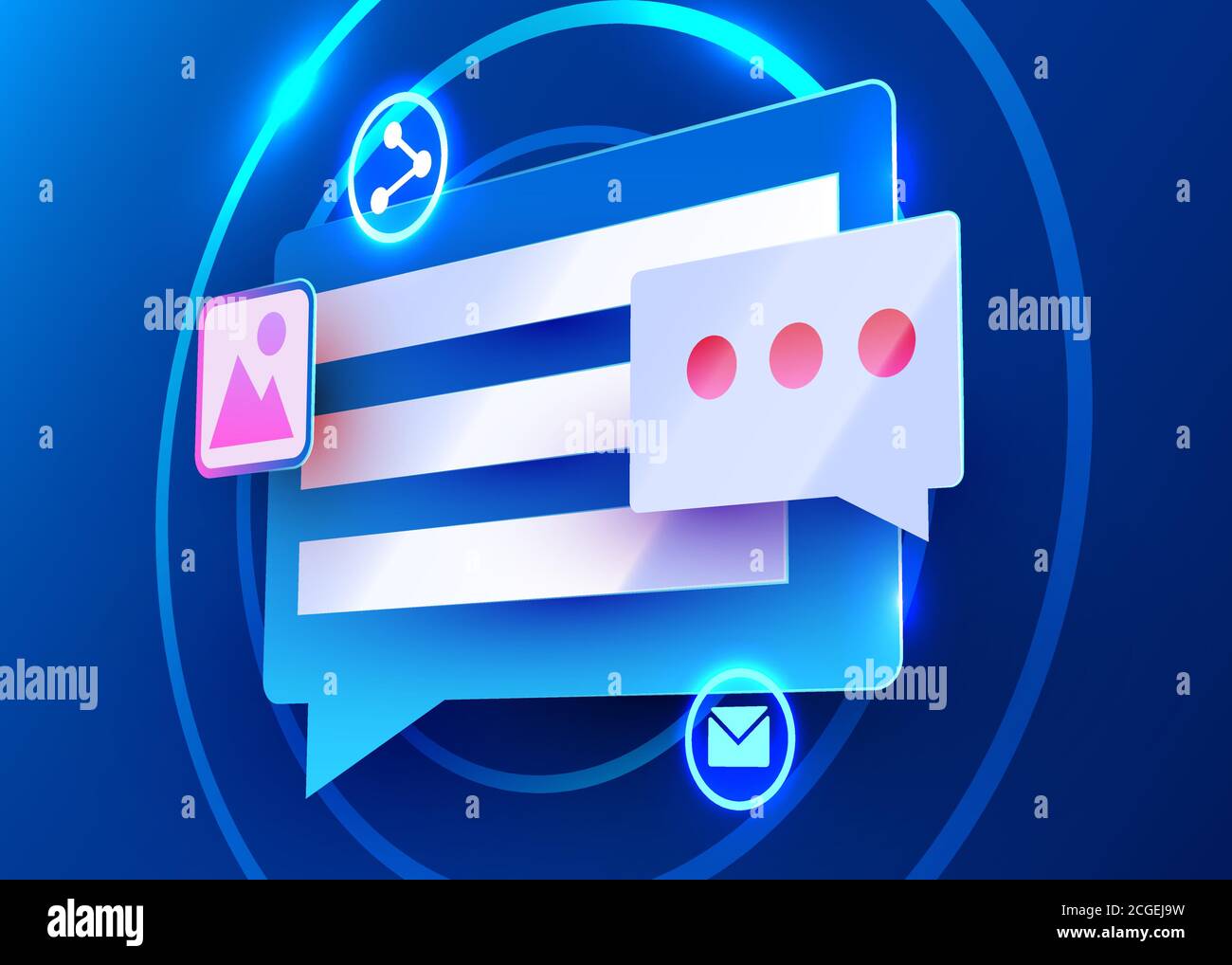Futuristic chat chat bubble. Internet messaging concept. Vector ...
