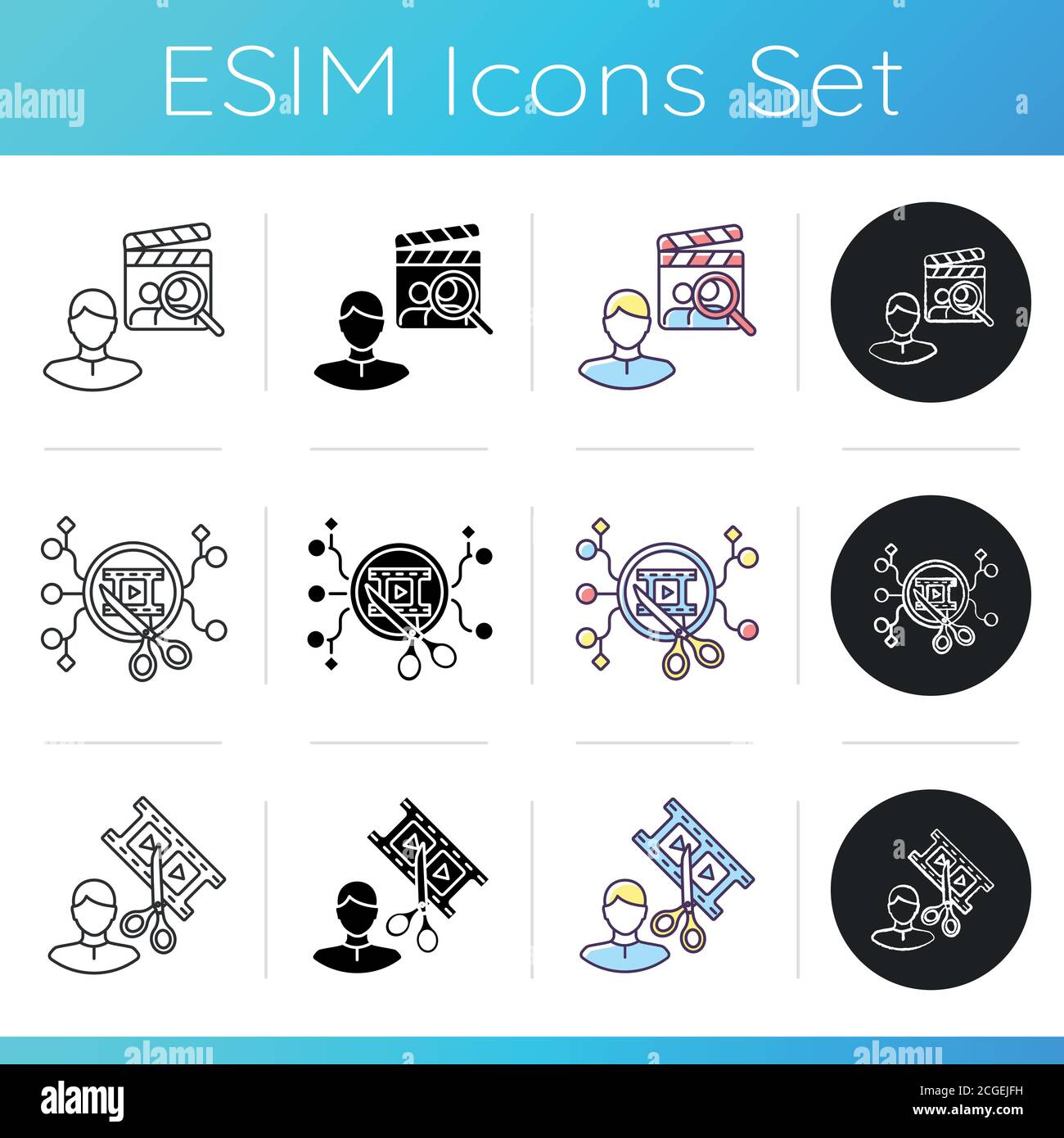 Filmmaking icons set Stock Vector Image & Art - Alamy