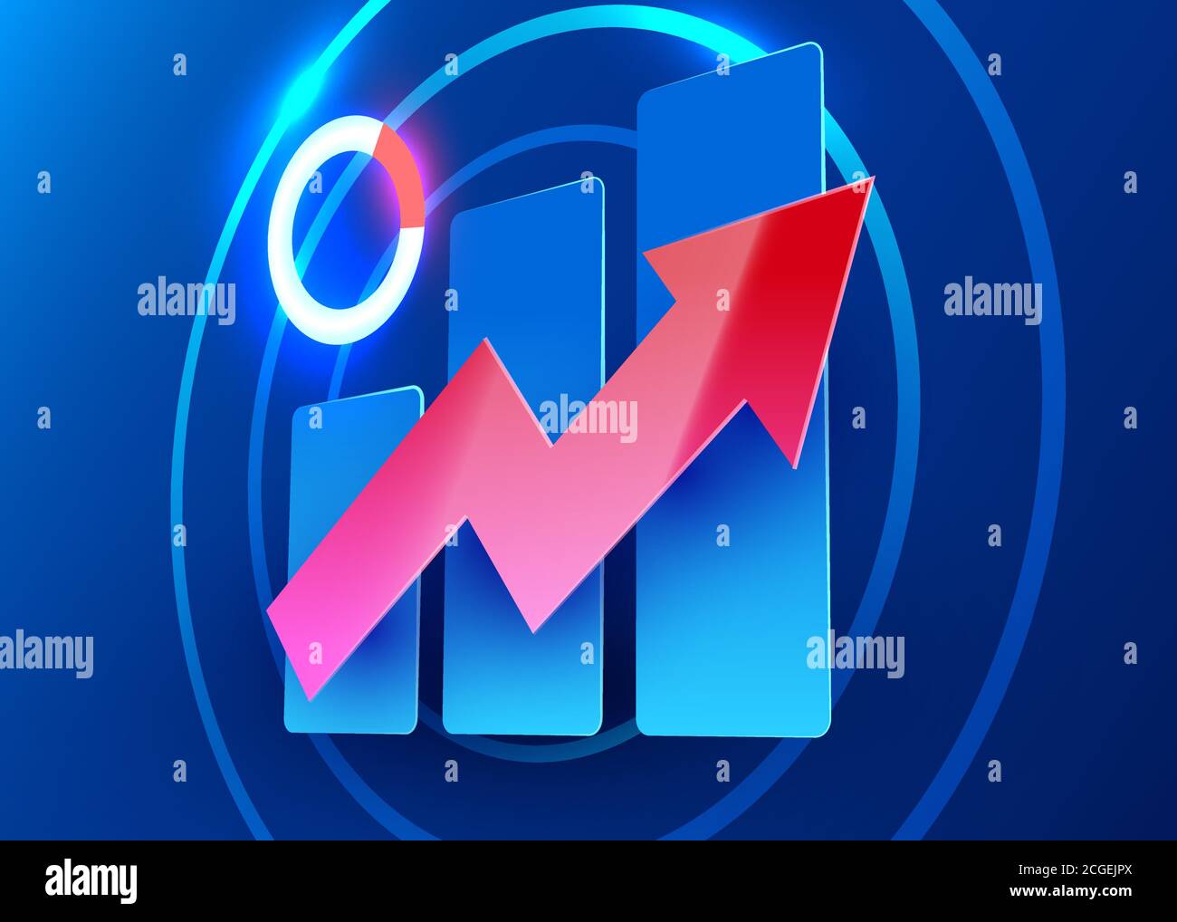 Futuristic growing chart. Finance and trading infographic concept ...